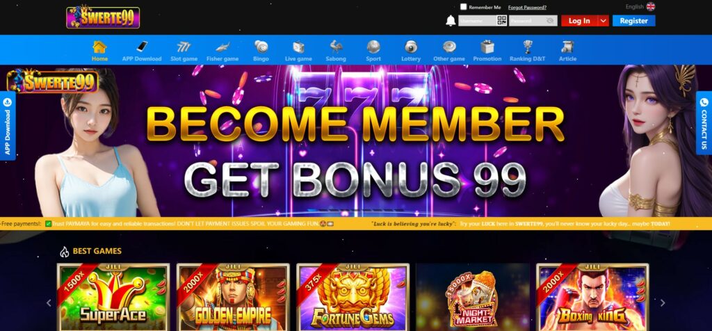 Swerte99 Online Casino: Offers Trending Games| Get 99 BONUS